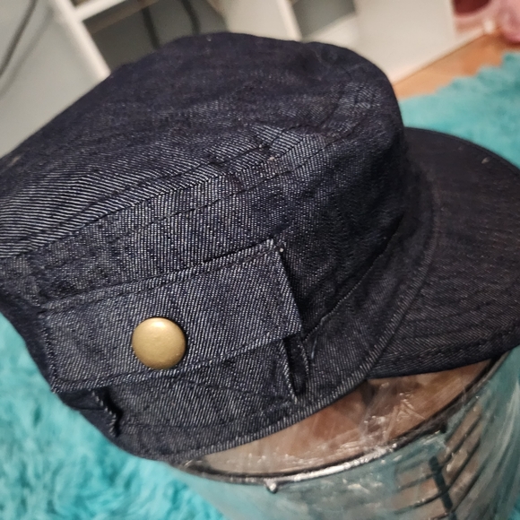 no brand | Accessories | Nwot Denim Army Octagon Hat With Pocket Detail ...